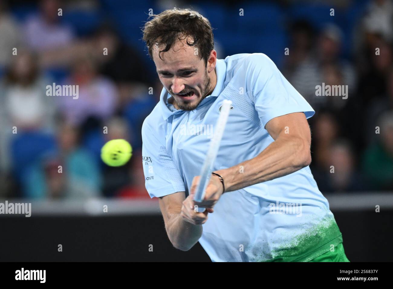 Daniil Medvedev of Russia returns during his round 2 match agains ...