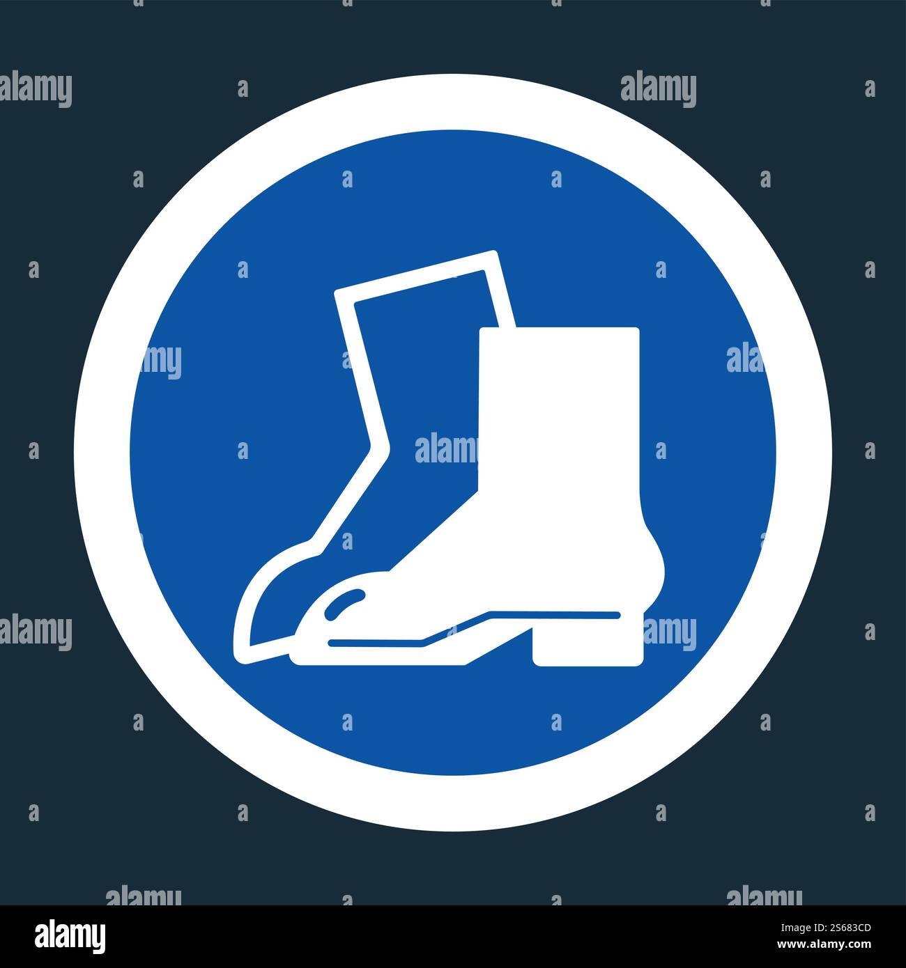Symbol Wear Foot Protection sign on black background,Vector ...
