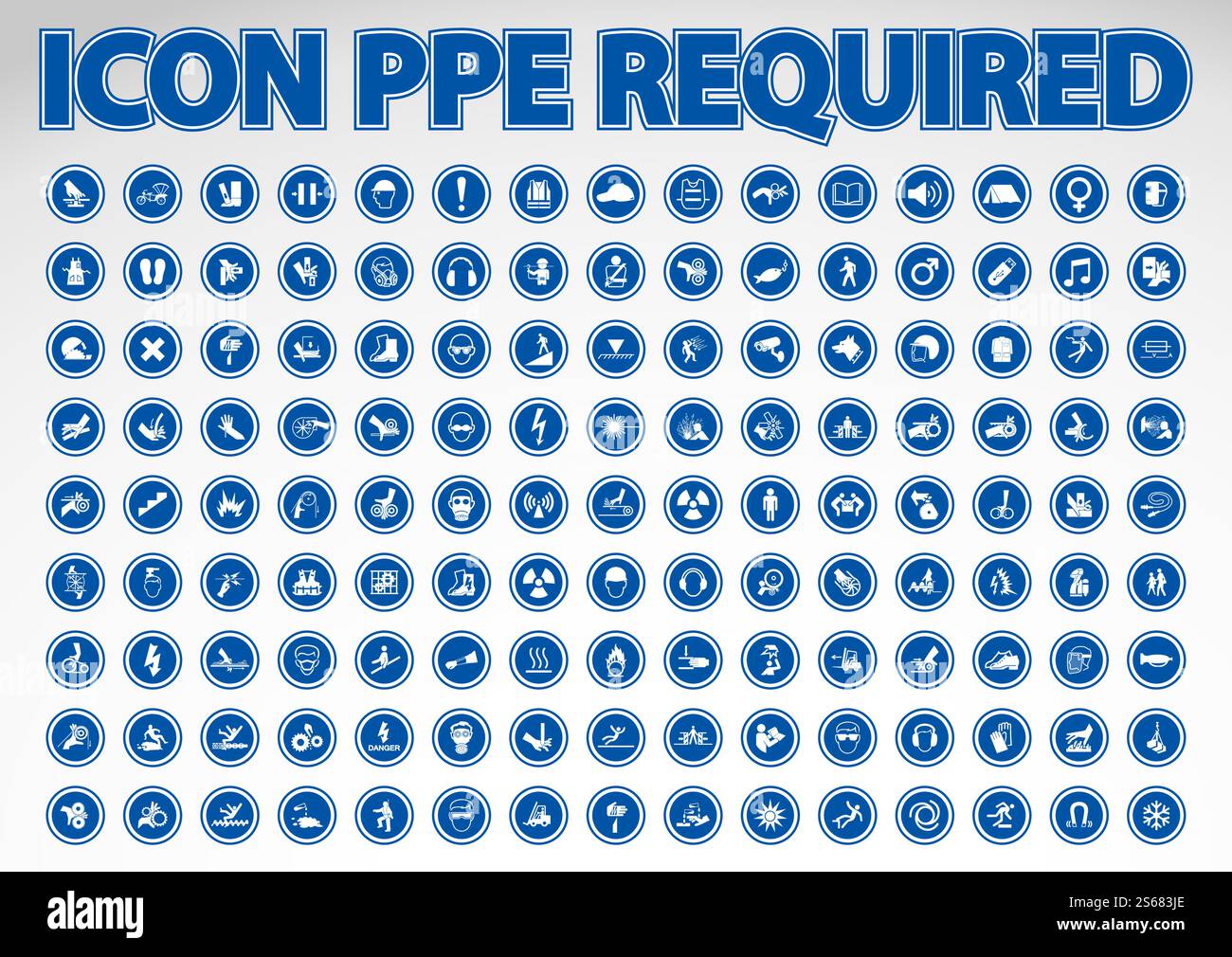 Required Personal Protective Equipment (PPE) Symbol,Safety Icon Stock ...