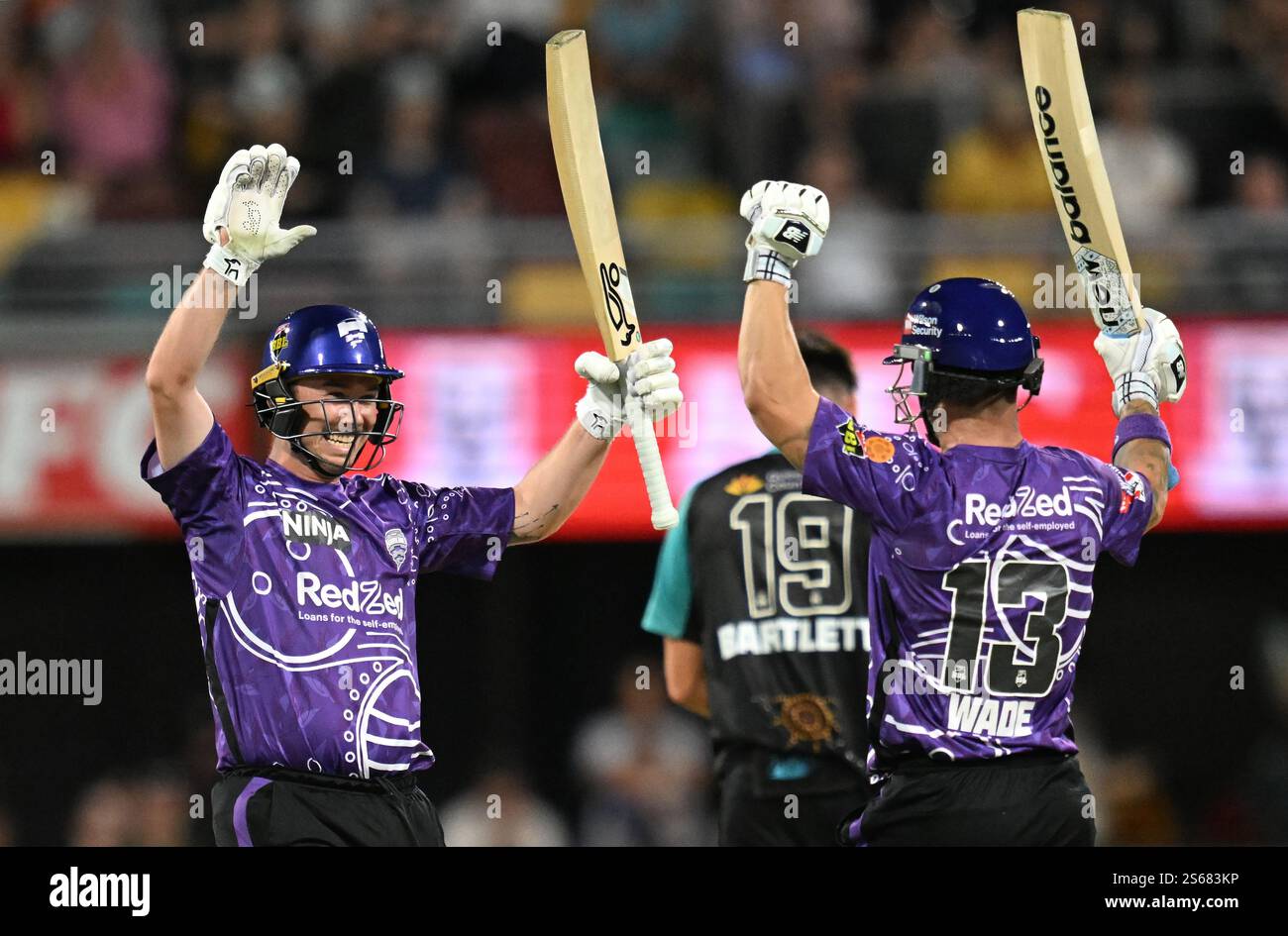 Brisbane, Australia. 16th Jan, 2025. Jake Doran (left) and Matthew Wade ...