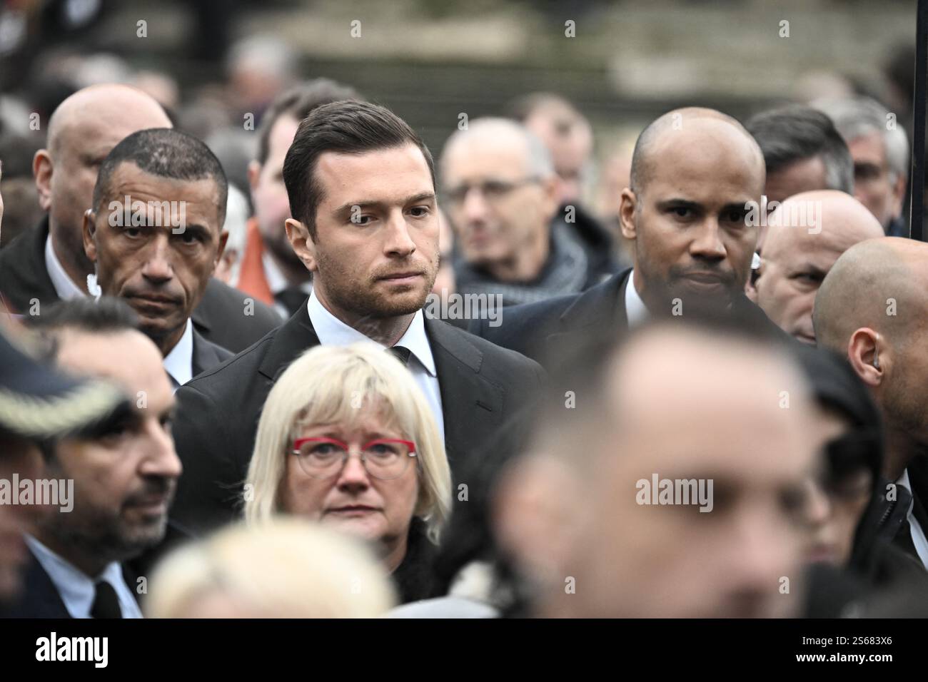 Jordan Bardella Marine Le Pen during a memorial service for French far ...