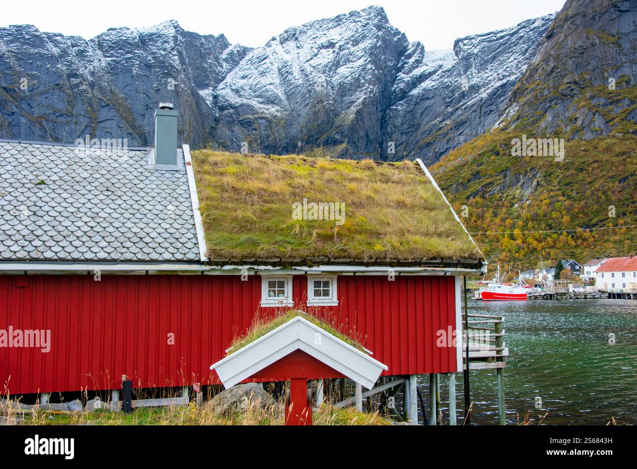 Traditional Rorbu House in Reine - Lofoten - Norway Stock Photo - Alamy