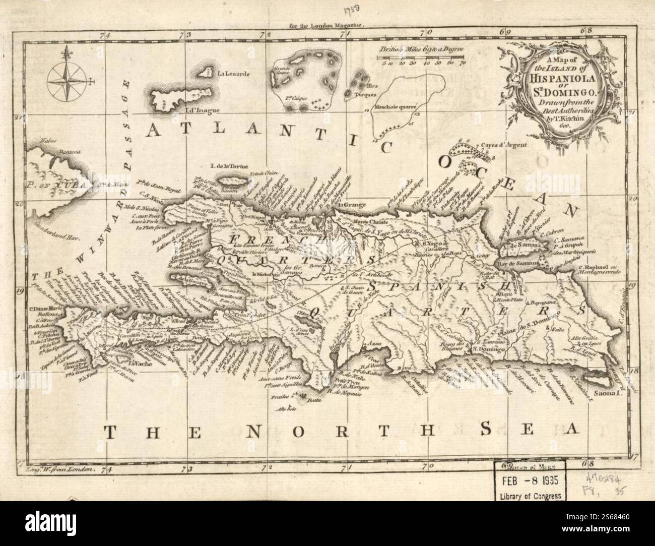 A map of the island of Hispaniola or St. Domingo 1758 by Kitchin Thomas ...