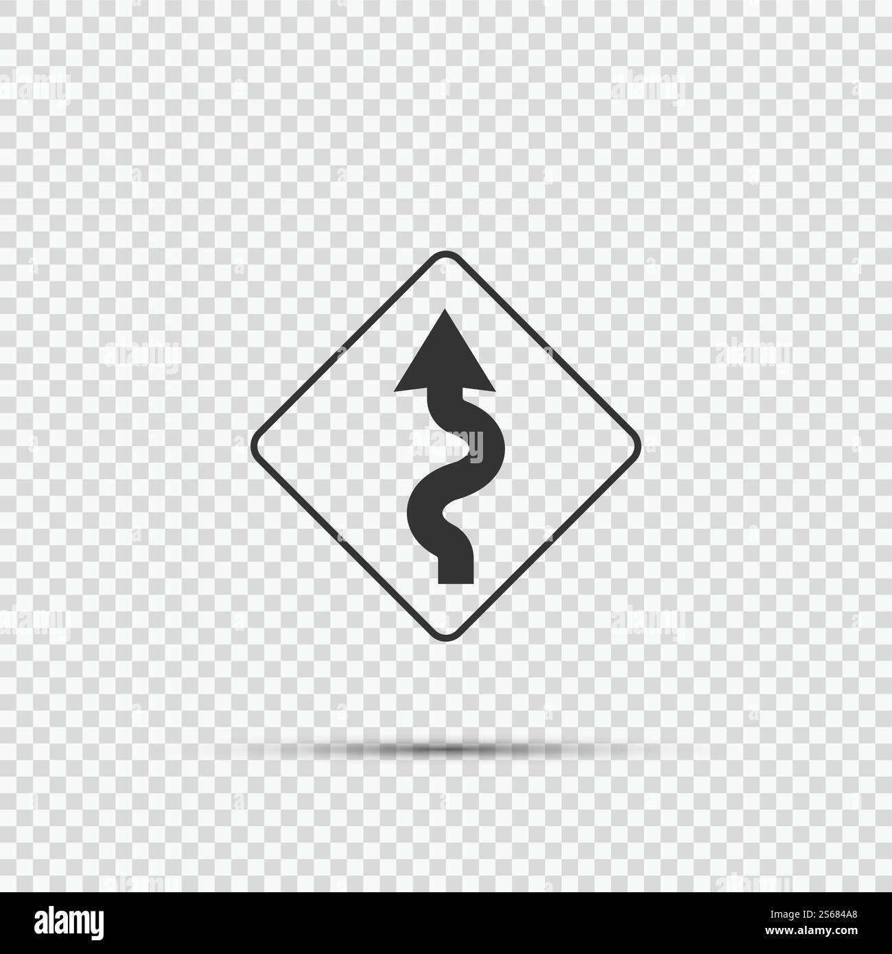 Left winding road Sign on transparent background,vector illustration ...