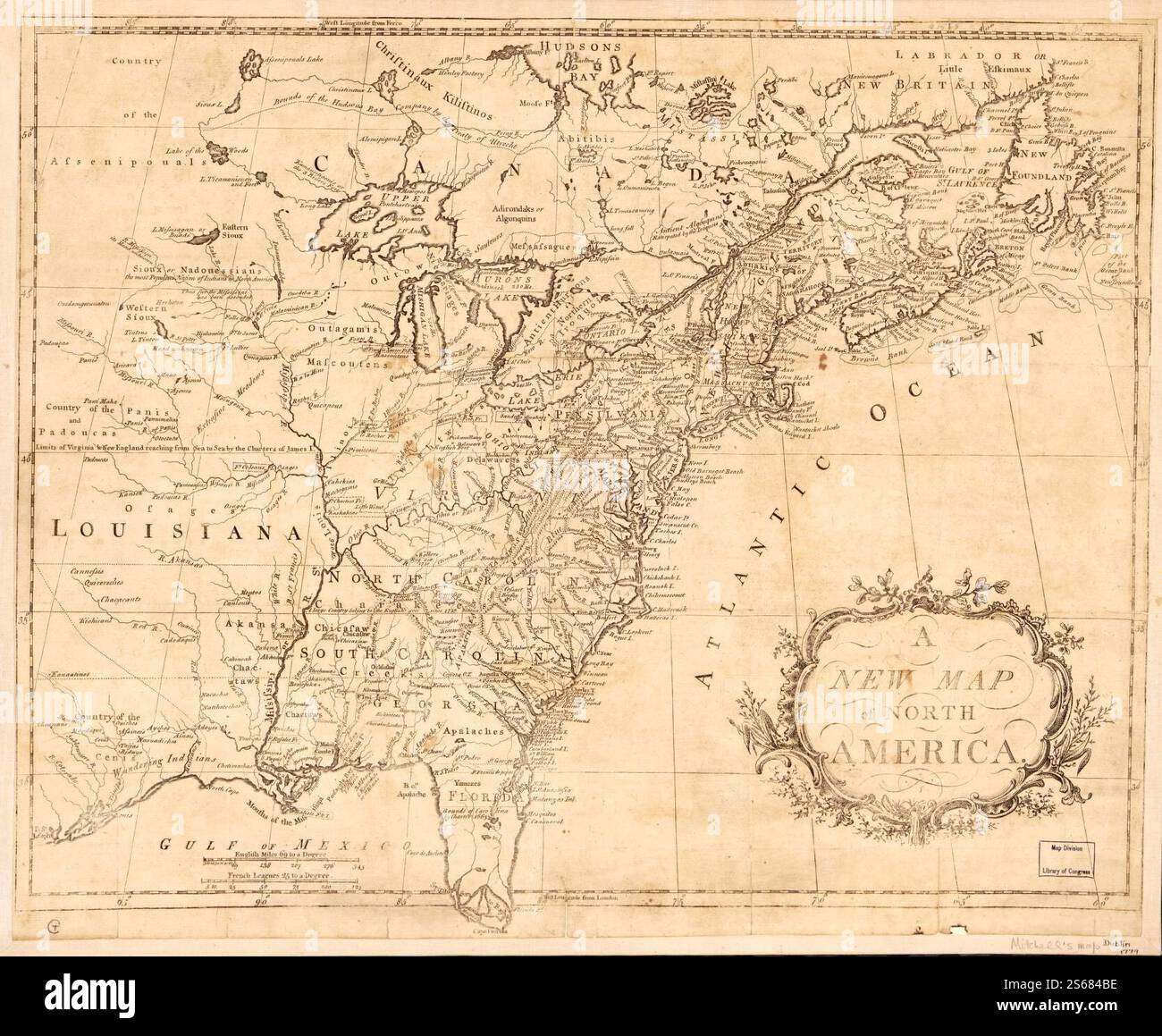 A new map of North America. 1779 by Mitchell John Stock Photo - Alamy