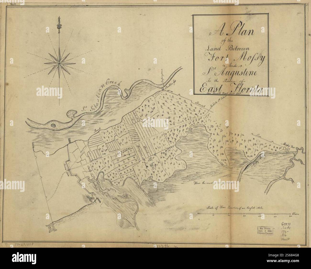 A plan of the land between Fort Mossy and St. Augustine in the province ...