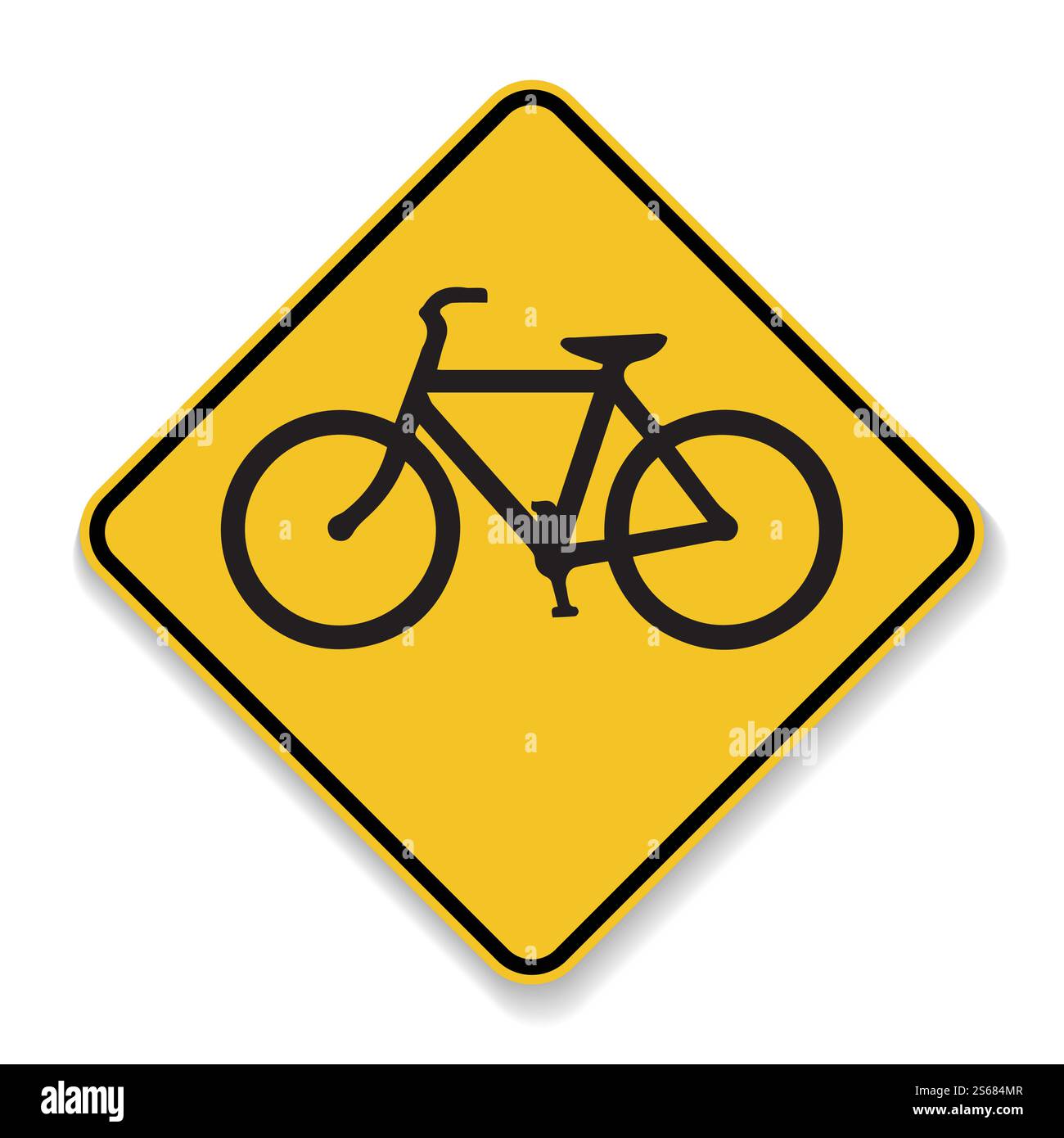 Bicycle Traffic Warning Sign on white background,vector illustration ...