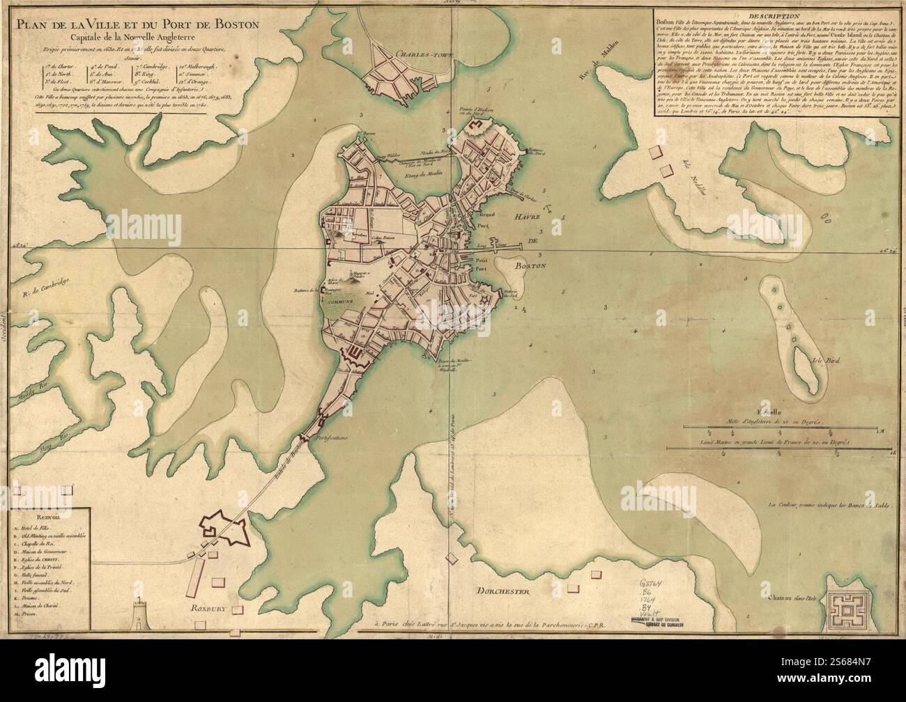 Map of boston 1764 hi-res stock photography and images - Alamy