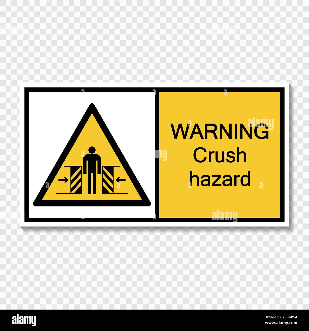 symbol warning crush hazard sign on transparent background,vector ...