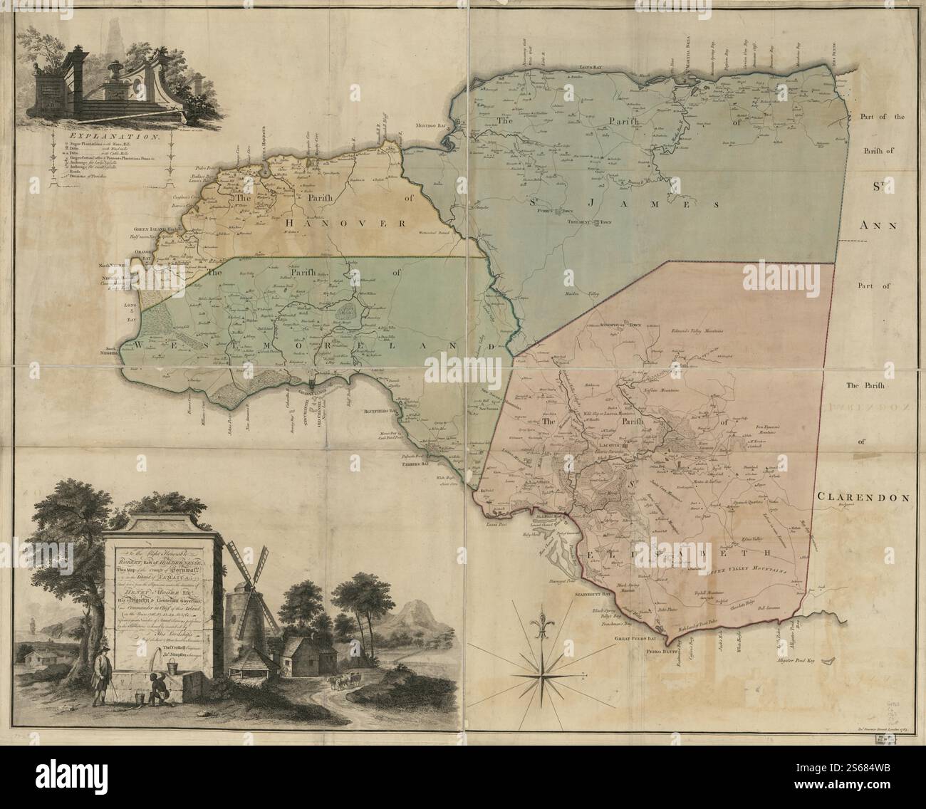 This map of the county of Cornwall, in the island of Jamaica 1763 by ...