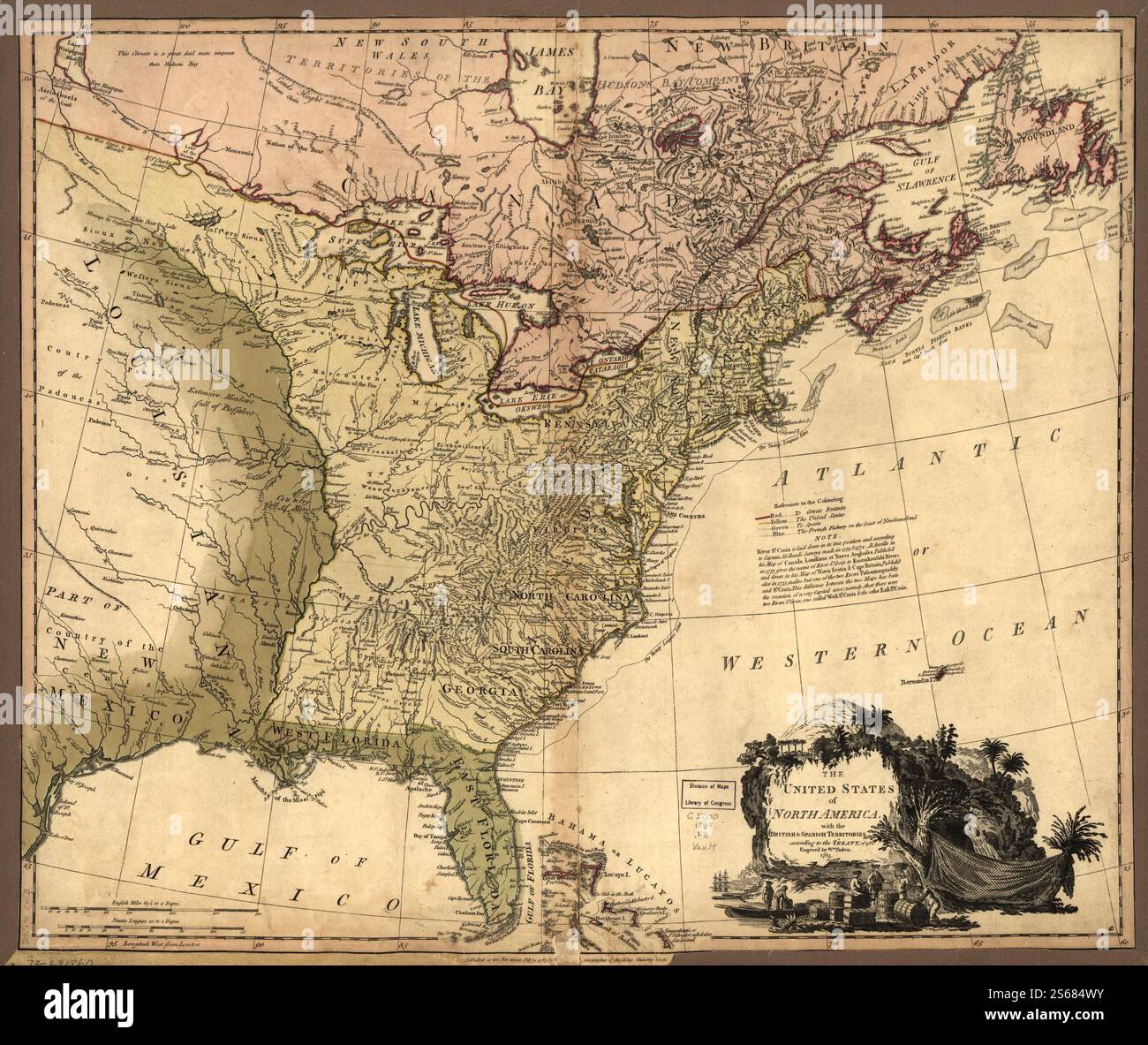 The United States of North America, with the British & Spanish ...