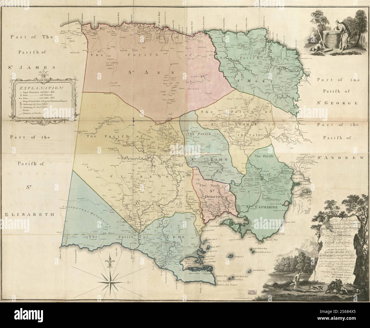 This map of the county of Middlesex in the island of Jamaica 1763 by ...