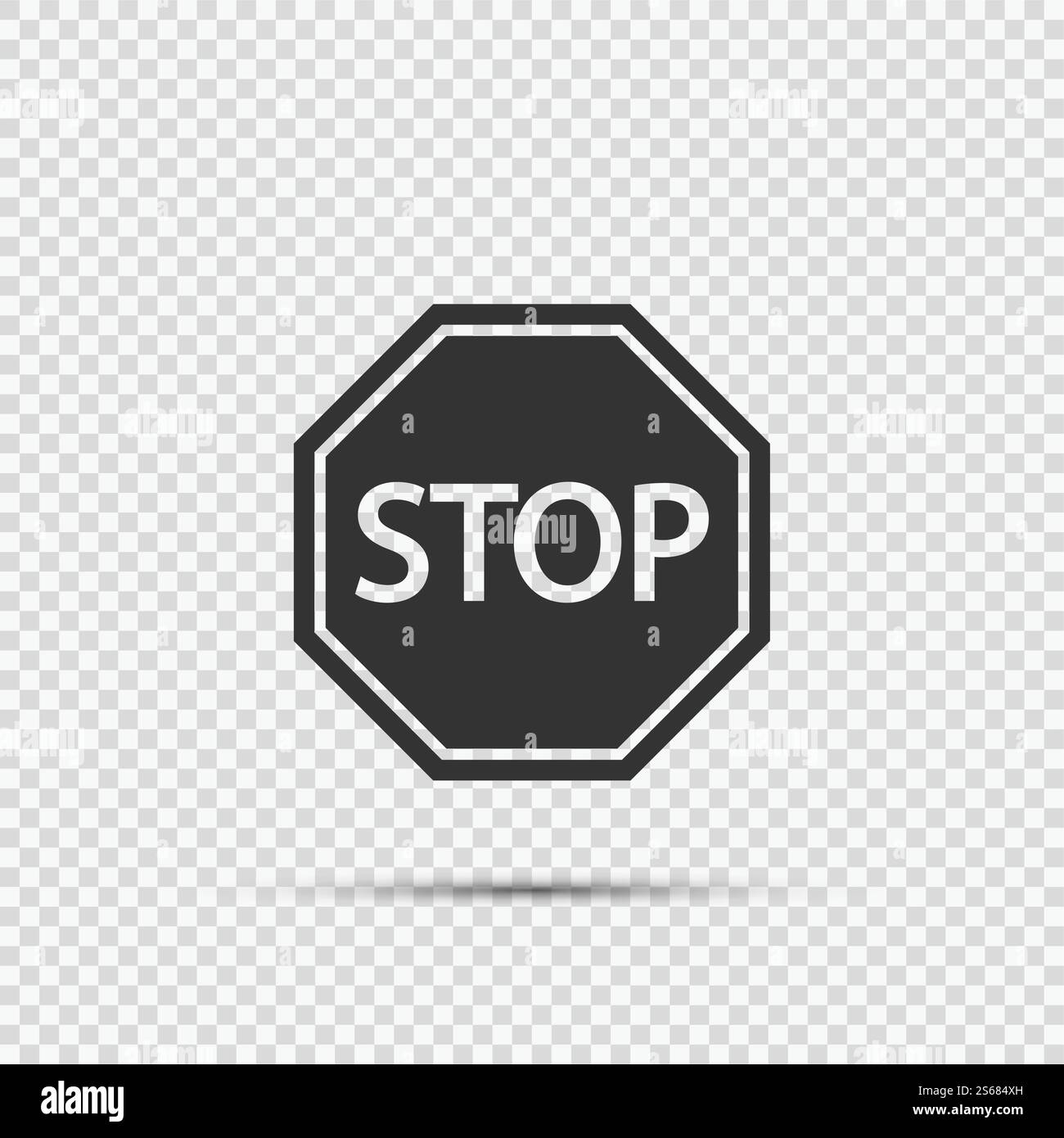stop sign icons on transparent background,vector illustration Stock ...