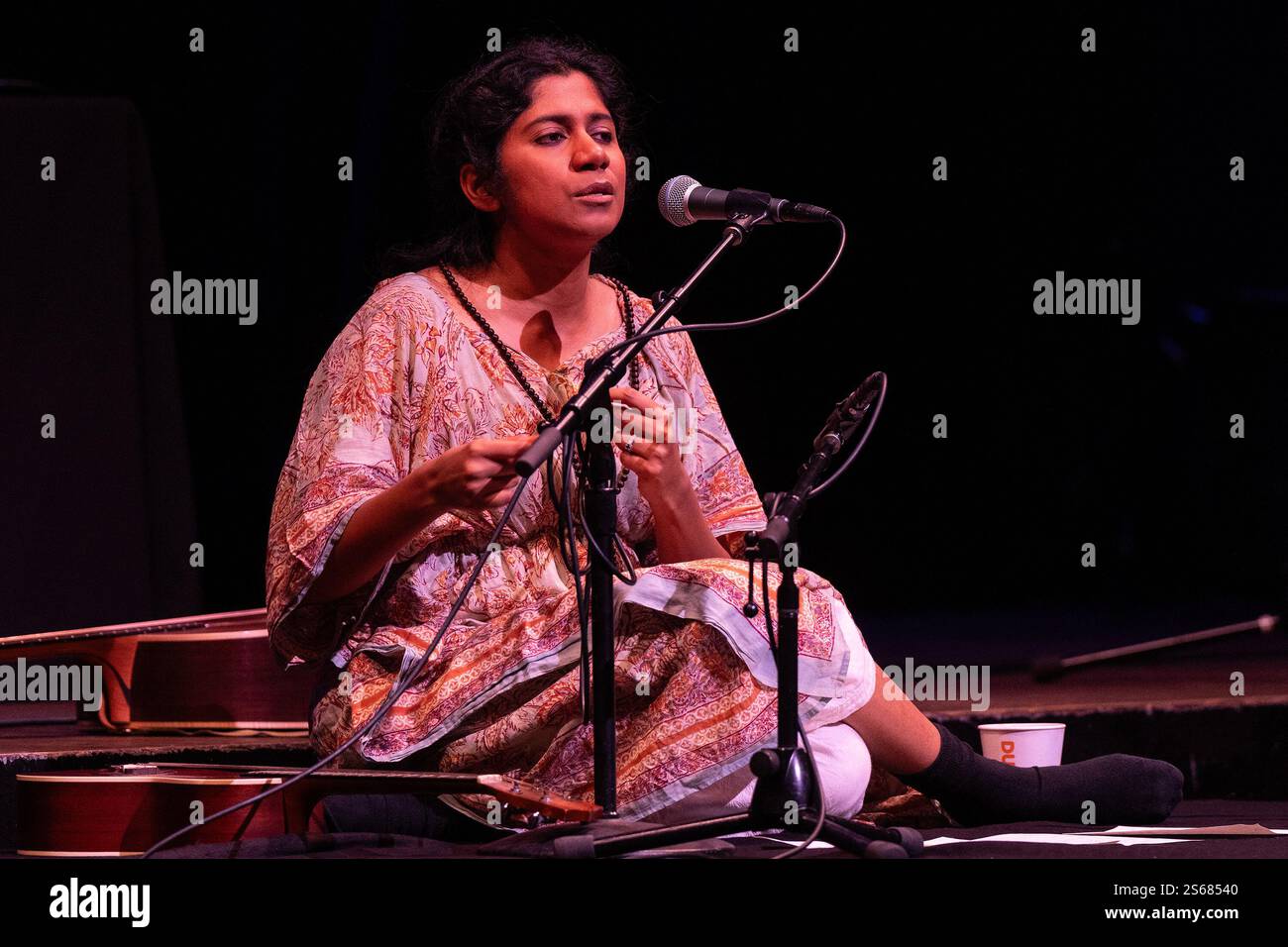 New York, United States. 15th Jan, 2025. Ganavya and band perform Take ...