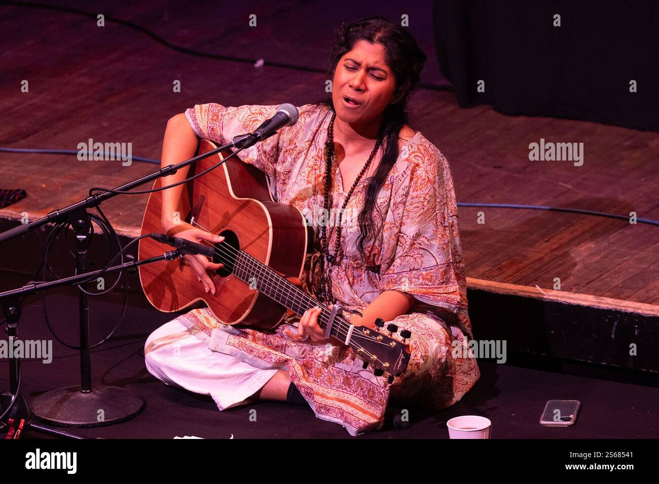 New York, United States. 15th Jan, 2025. Ganavya and band perform Take ...