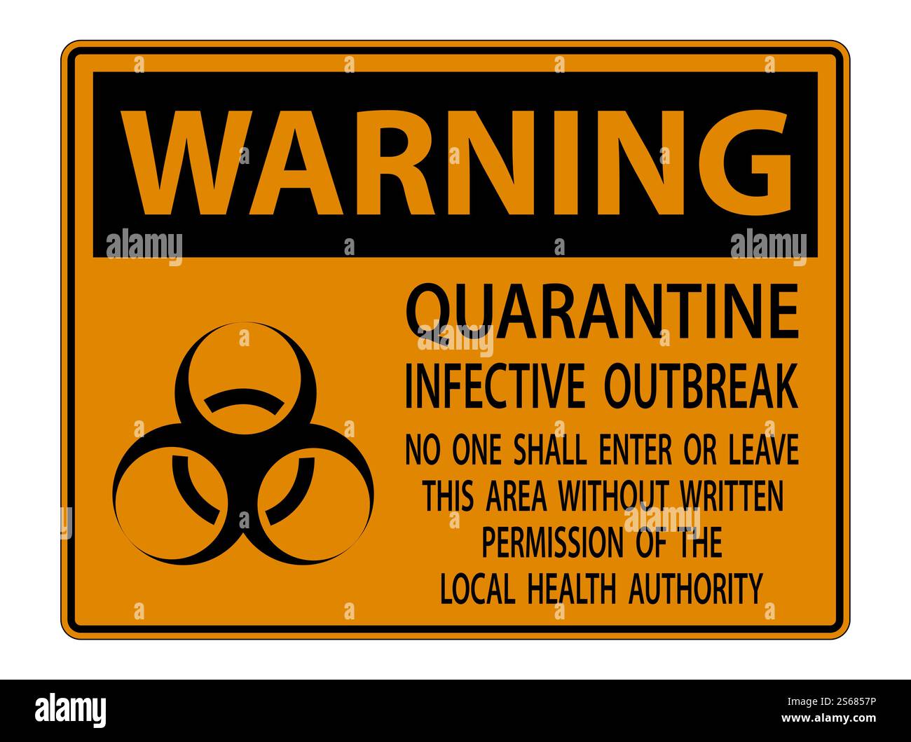 Warning Quarantine Infective Outbreak Sign Isolate on transparent ...