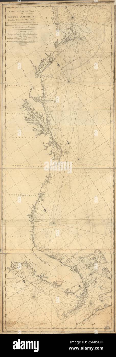 A new and correct chart of North America from Cape-Cod, to the Havannah ...