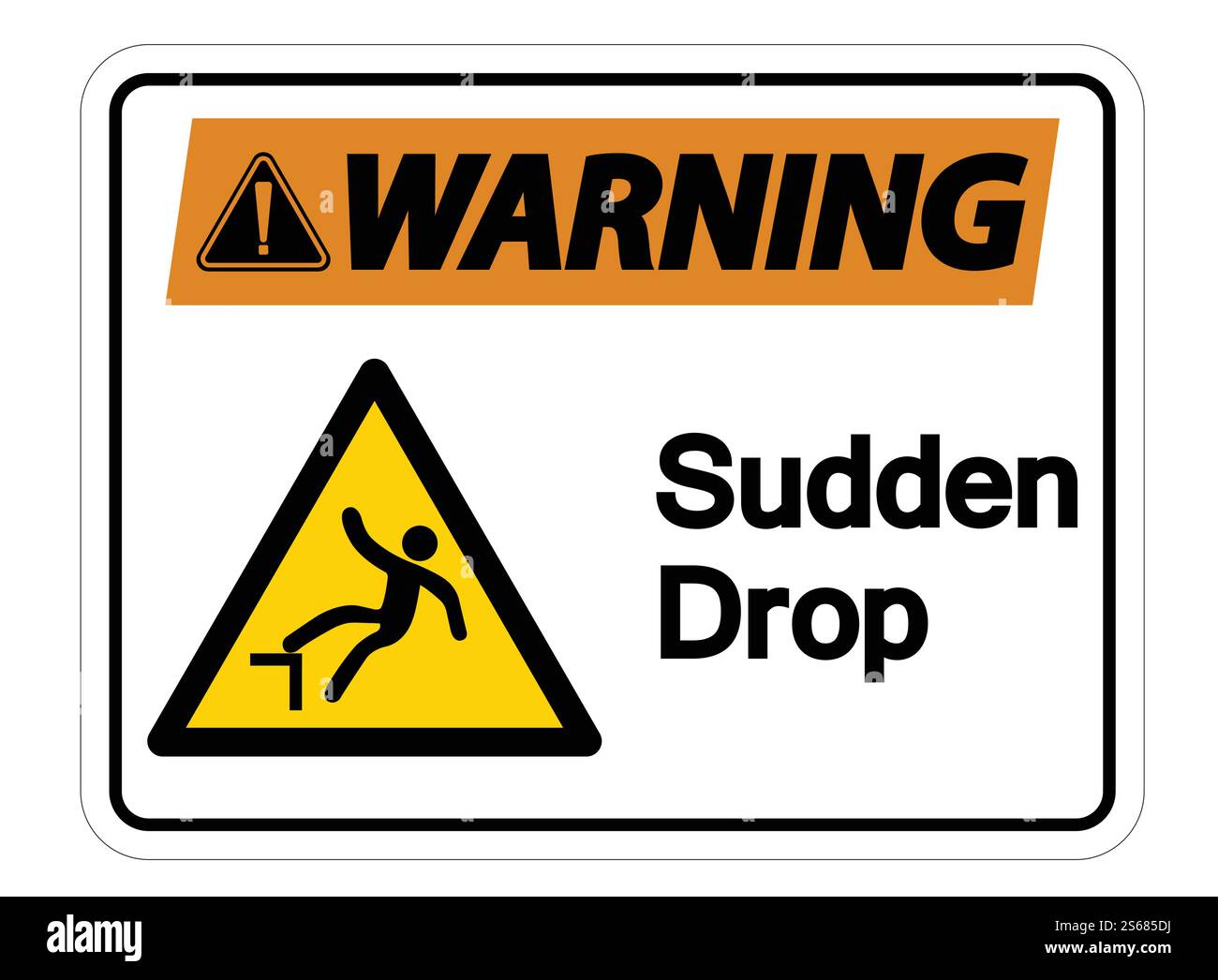Warning Sudden Drop Symbol Sign On White Background,Vector illustration ...