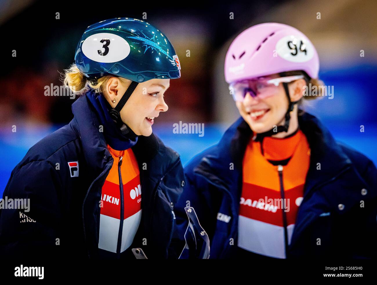 DRESDEN - Xandra Velzeboer and Zoe Deltrap during a training session in ...