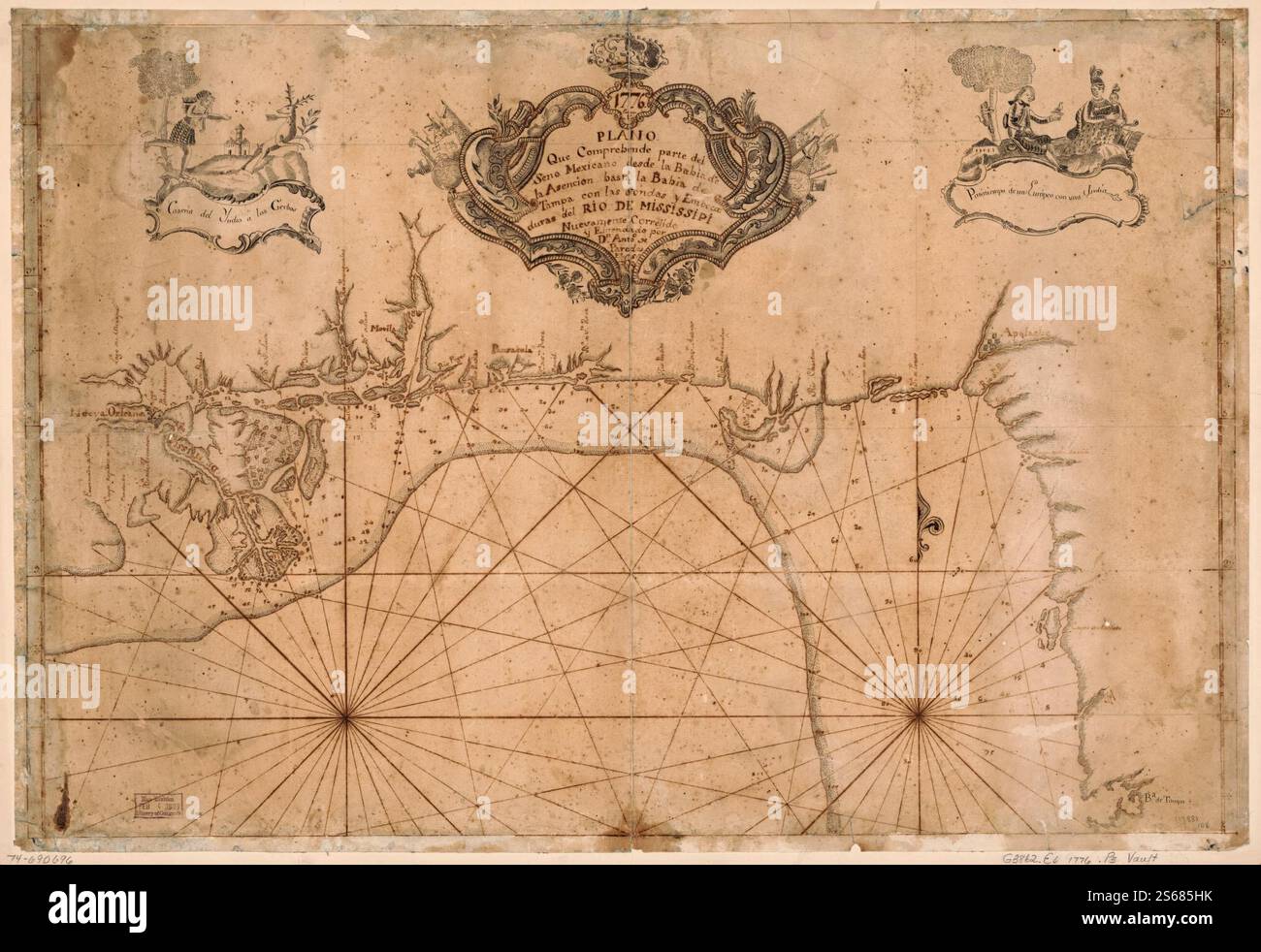 Plano que comprehende parte del Seno Mexicano desde la Bahia de la ...