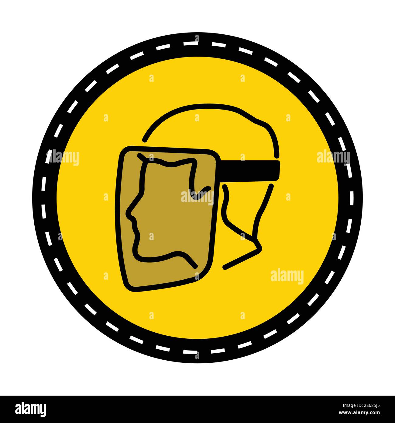 Symbol Face Shield Must Be Worn sign on white background,Vector ...