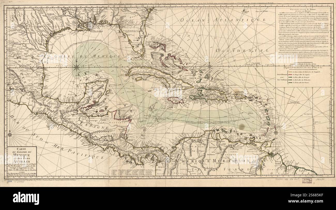 Carte du Golphe du Mexique et des isles Antilles, reduite de la grande ...