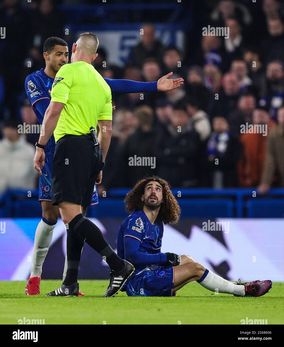 Chelsea's Marc Cucurella after he is fouled by Bournemouth's David Brooks (not pictured) during ...