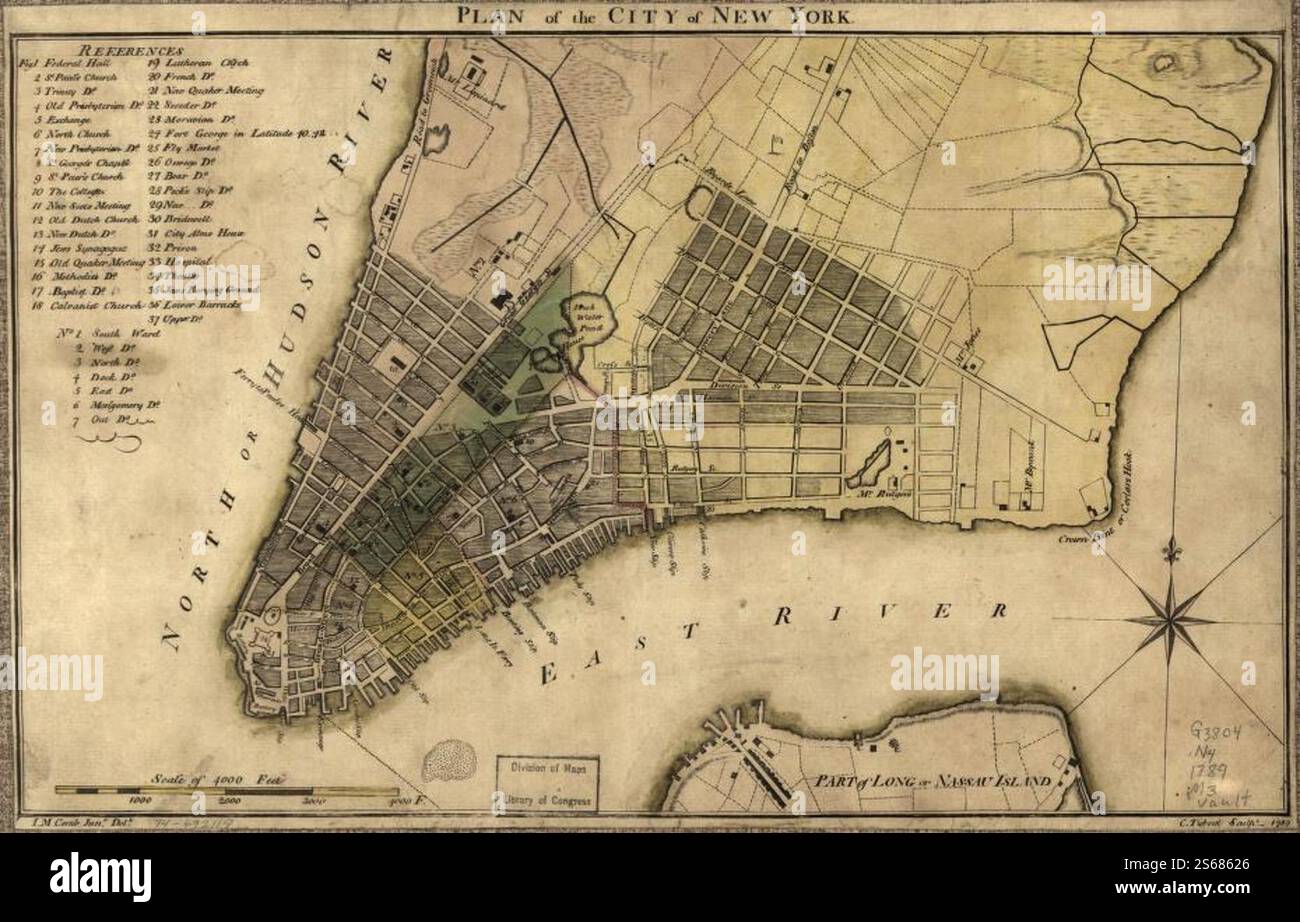 Plan of the city of New York. 1789 by McComb John, Tiebout Cornelius ...