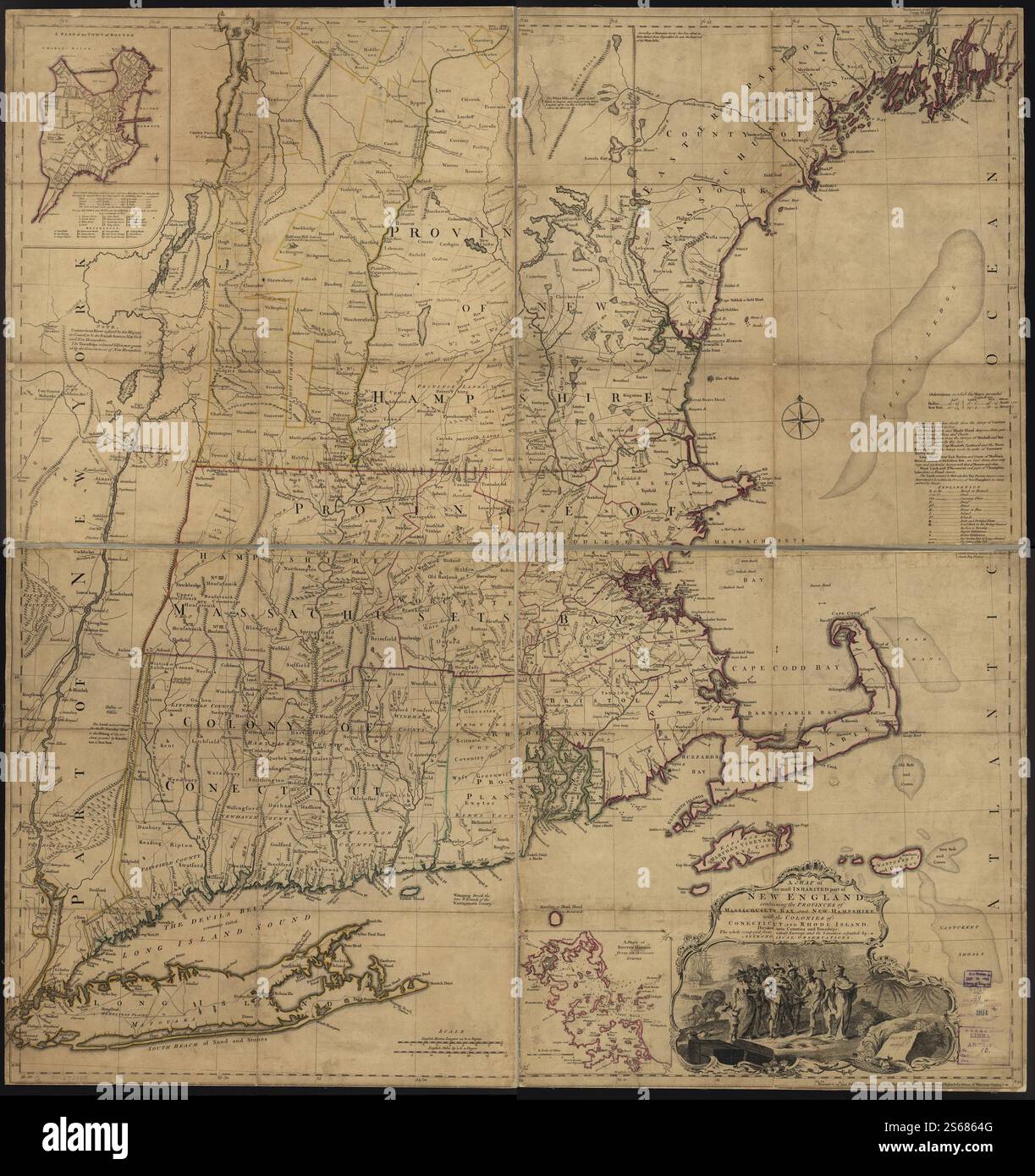 A map of the most inhabited part of New England, containing the ...