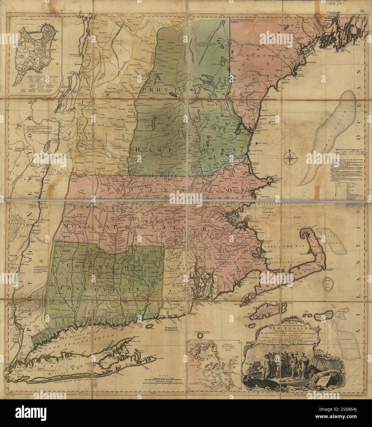 A map of the most inhabited part of New England, containing the ...