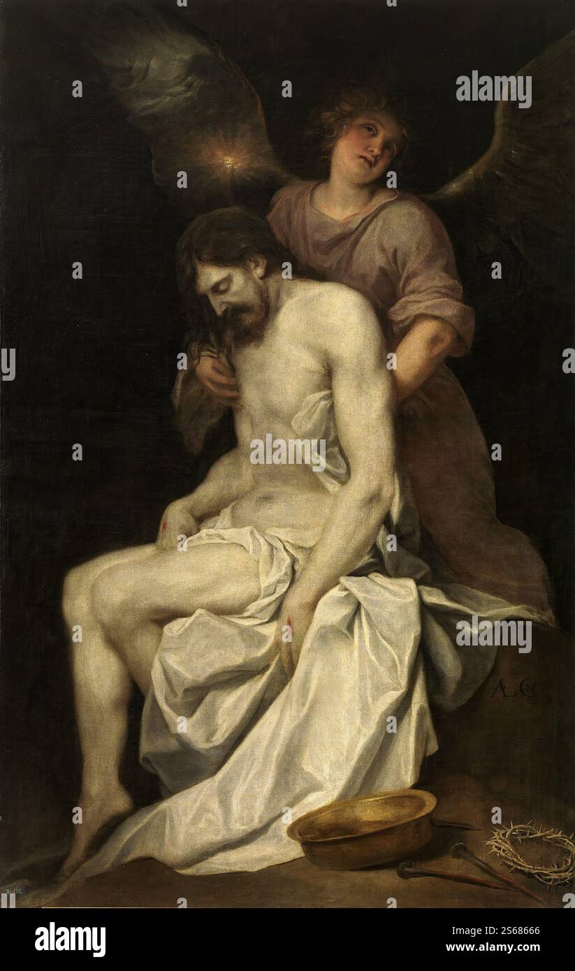 Alonso Cano - the dead christ supported by an angel 01 Stock Photo - Alamy