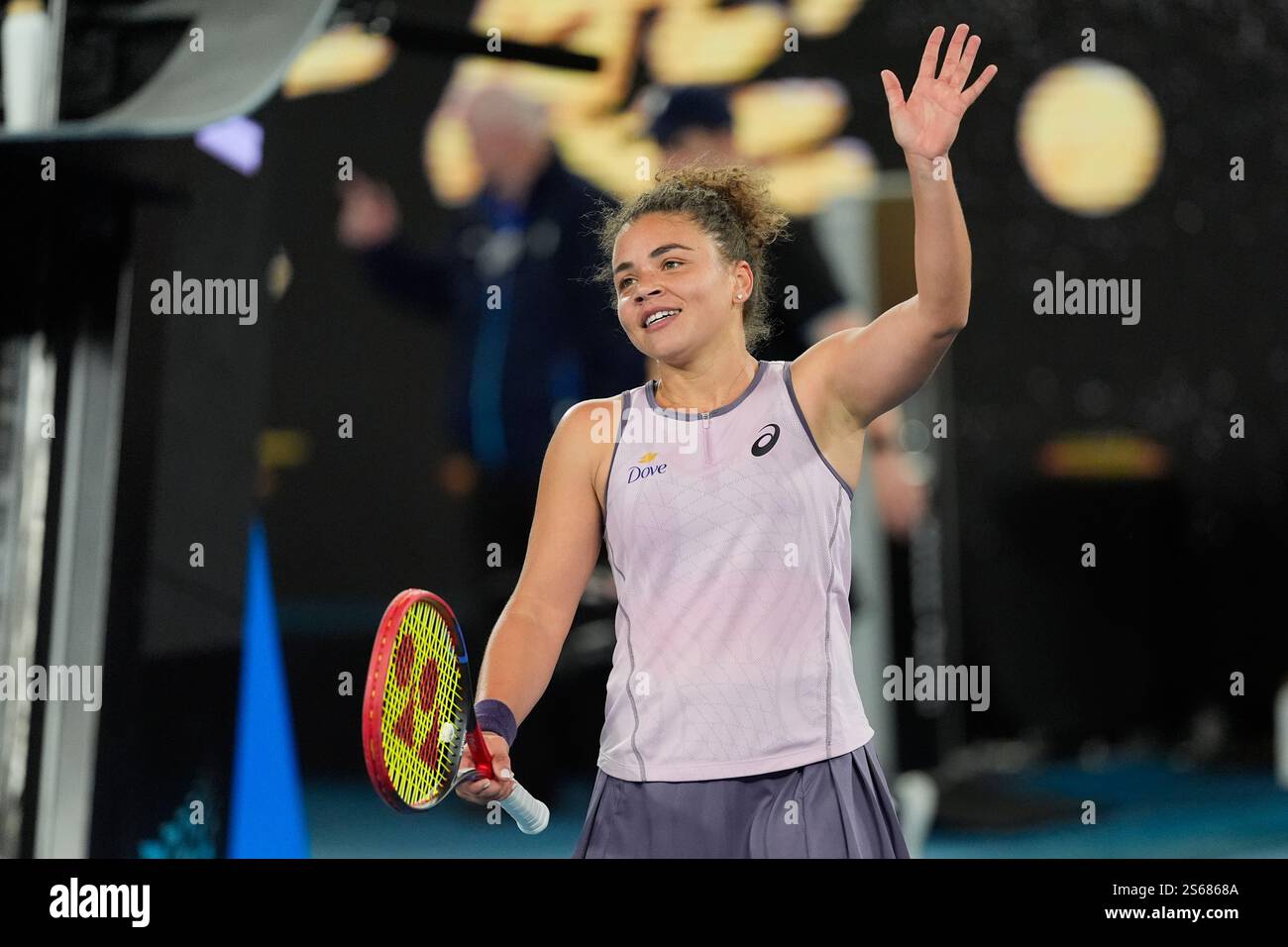 Jasmine Paolini of Italy plays a forehand return to Renata Zarazua of ...