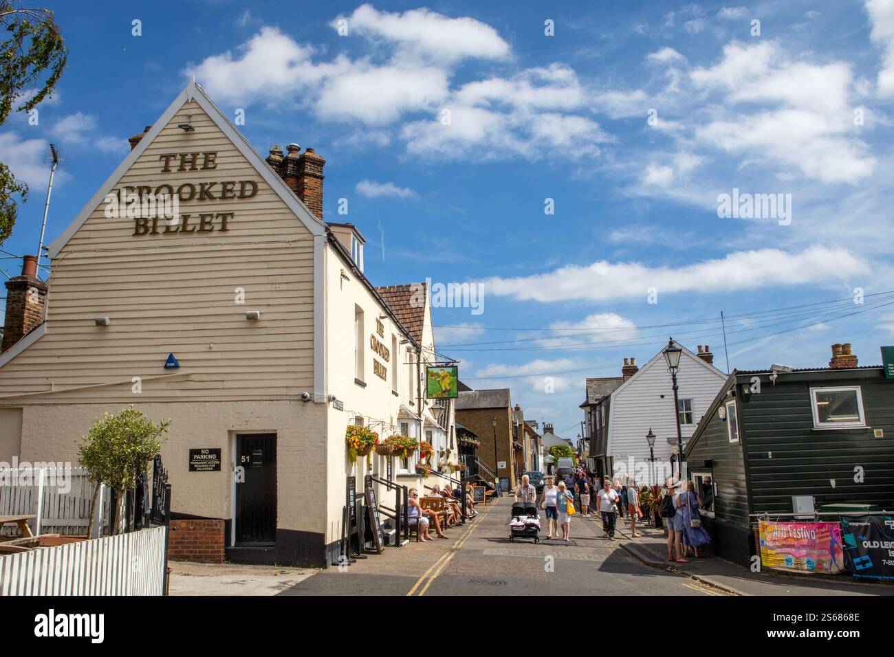 Essex, UK - August 15th 2024: View of the High Street in the Old Leigh ...