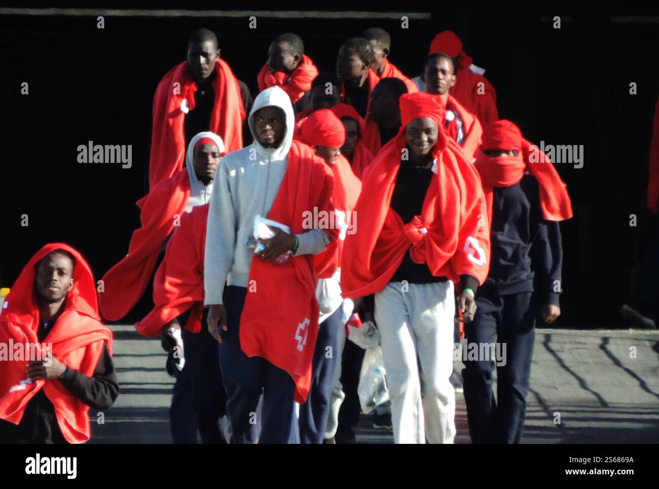 Spain. 15th Jan, 2025. Today, immigrants from El Hierro arrive in ...