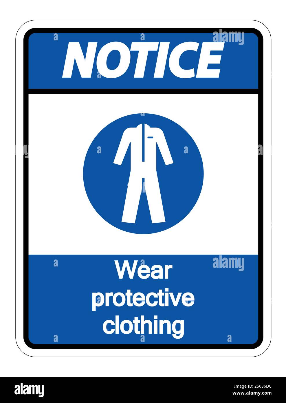 Notice Wear protective clothing sign on white background,vector ...