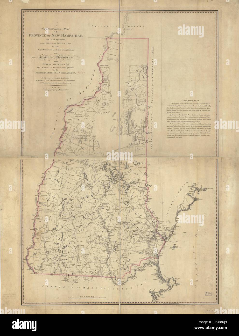 A topographical map of the Province of New Hampshire, 1784 by Holland ...