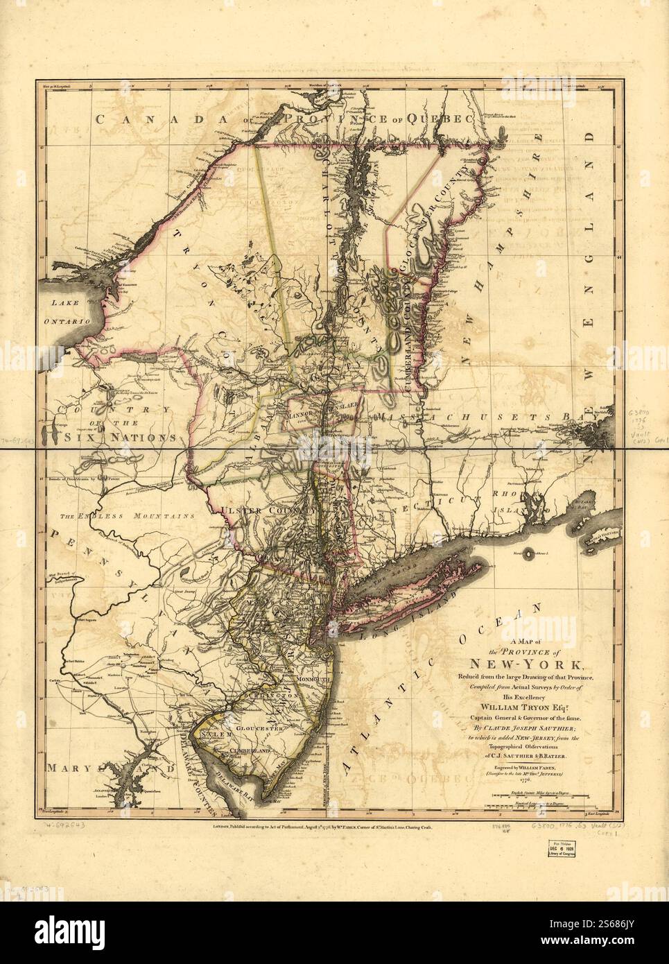 A map of the Province of New-York, reduc'd from the large drawing of ...