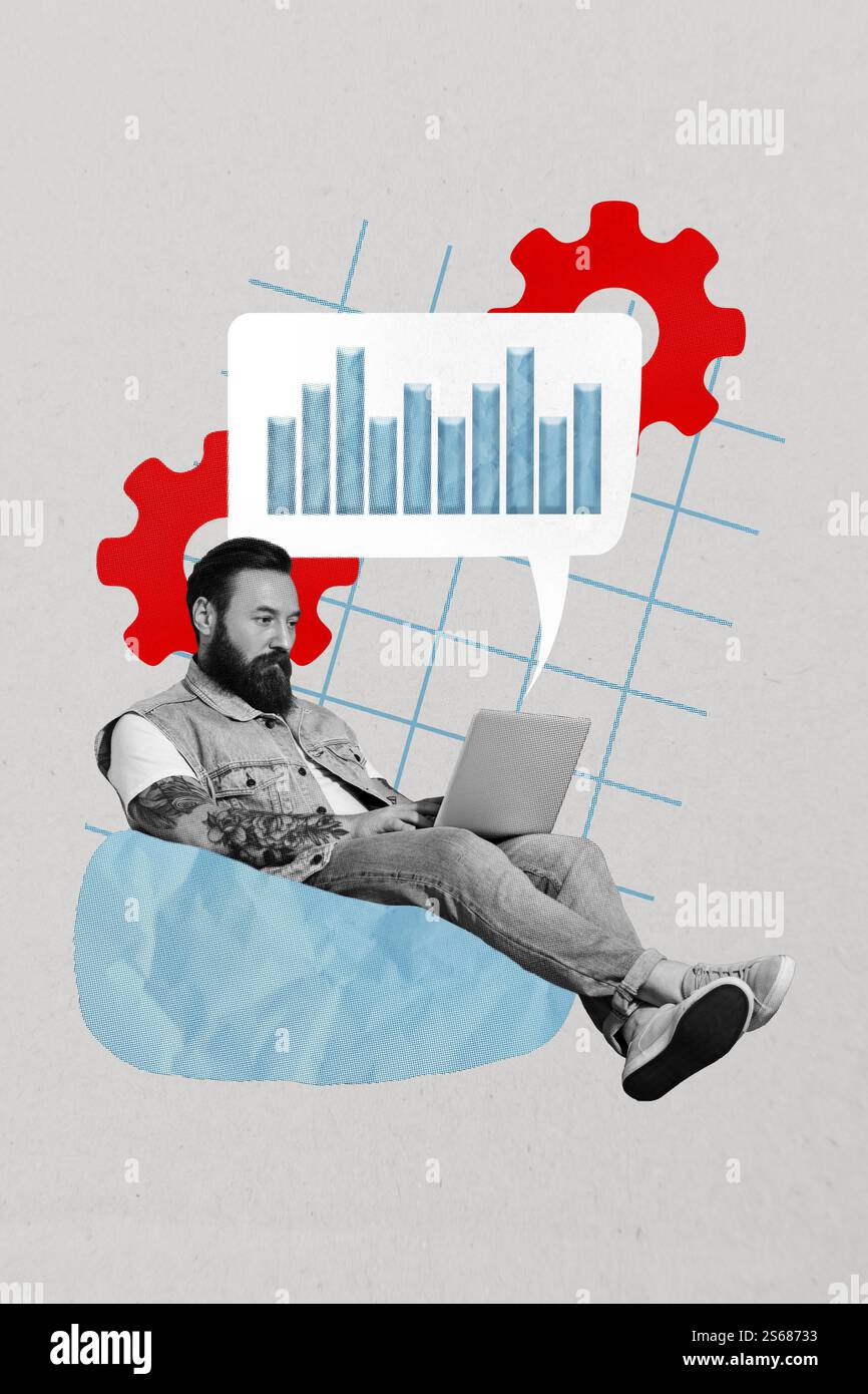 Sketch image trend artwork montage 3D photo collage of recruitment hr ...