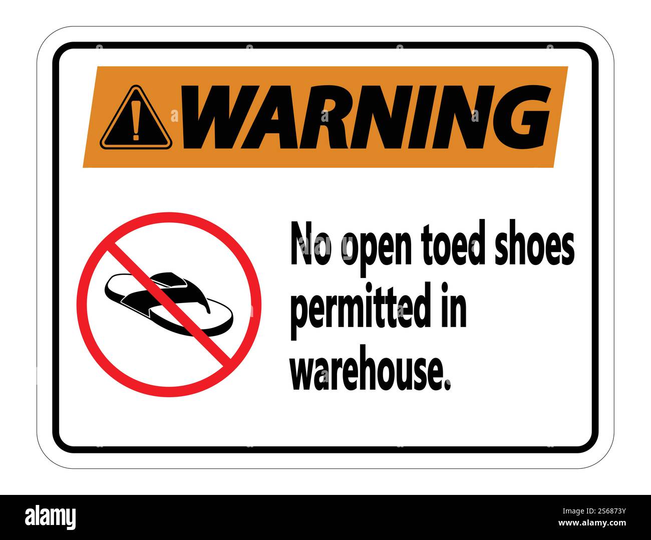Warning No Open Toed Shoes Sign on white background,vector illustration ...