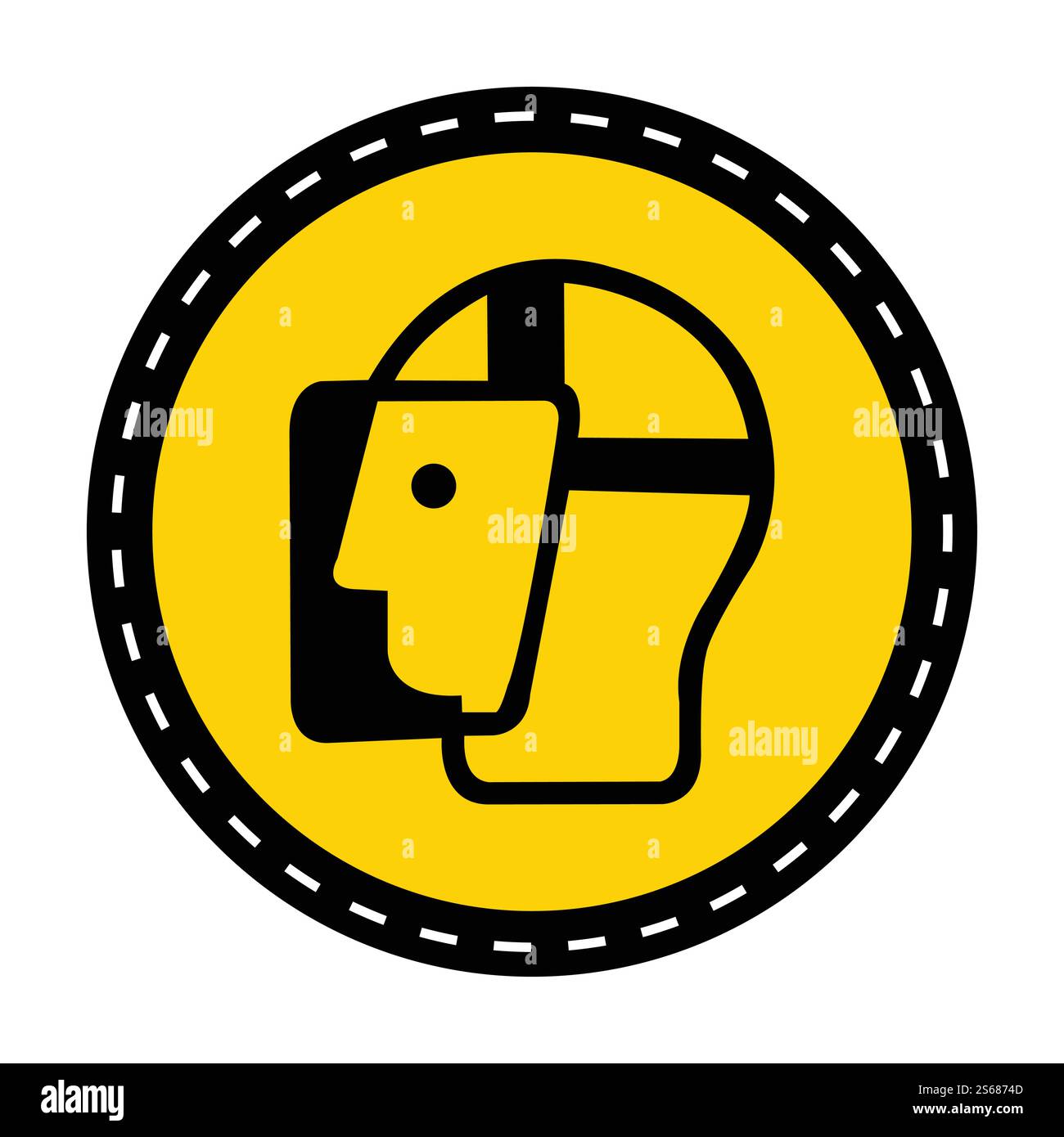 Symbol Face Shield Must Be Worn Sign on black background,Vector ...