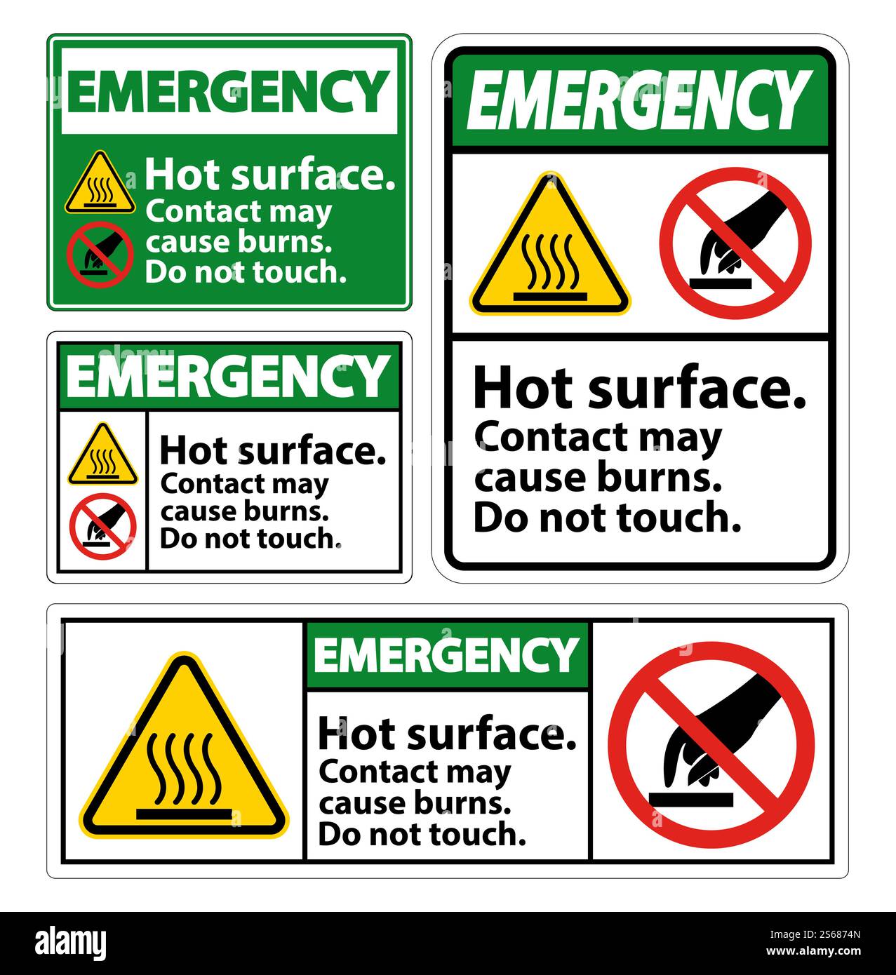 Emergency Hot Surface Do Not Touch Symbol Sign Isolate on White ...