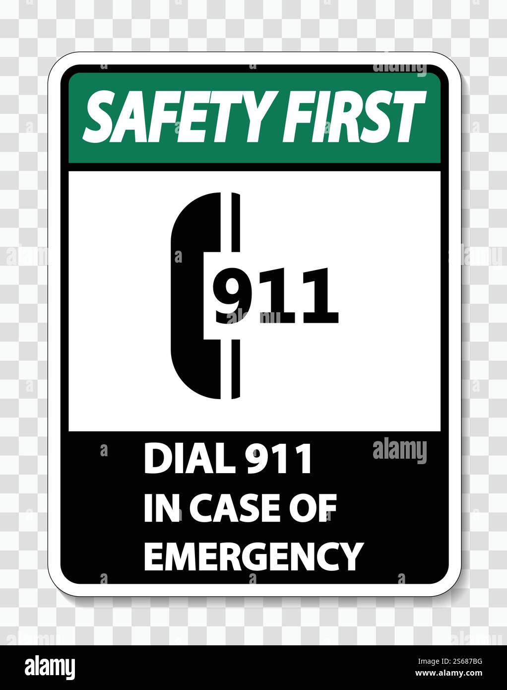 Safety First In Case of Emergency Sign on transparent background,vector ...