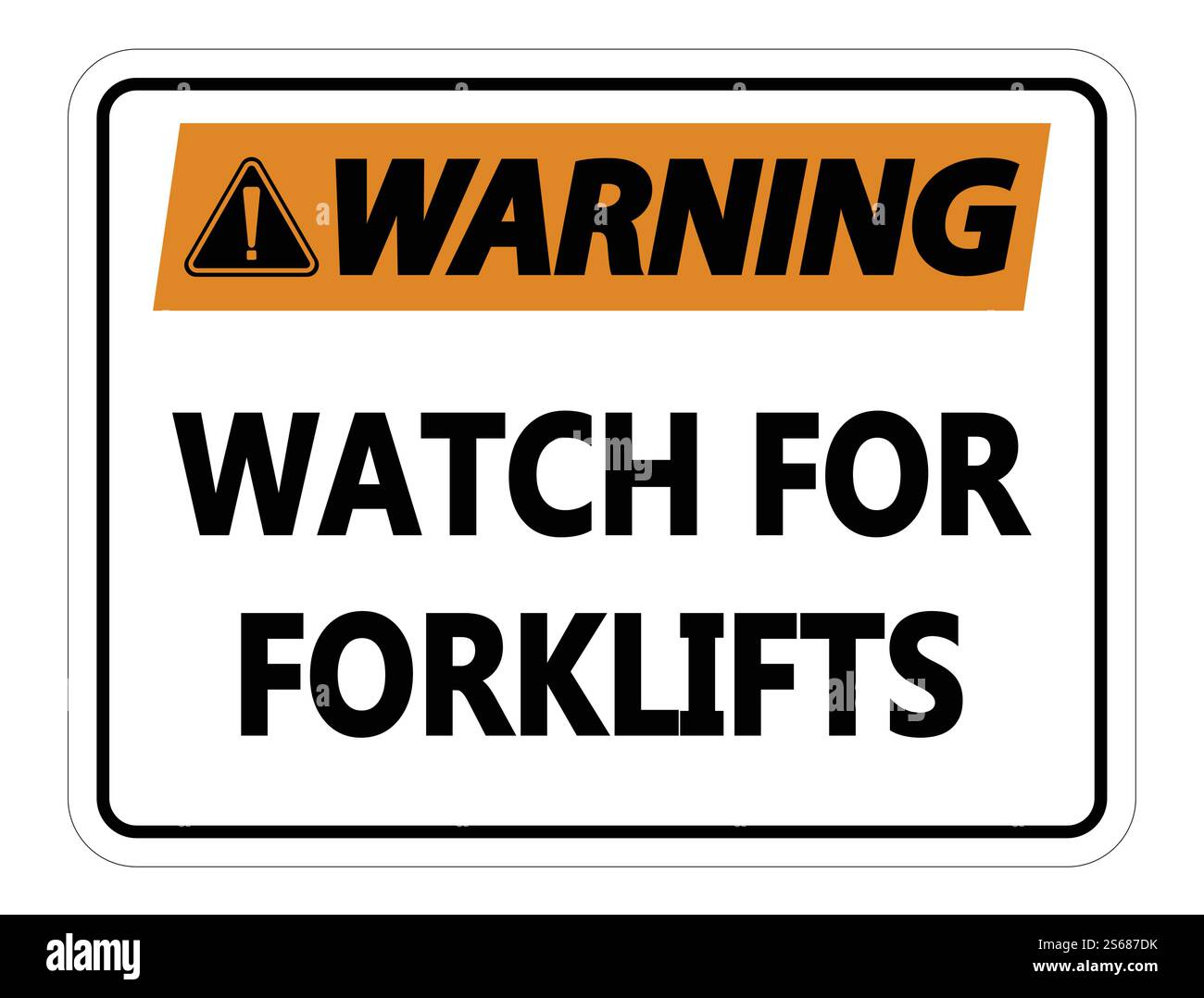 Warning Watch for Forklifts Sign on white background,vector ...