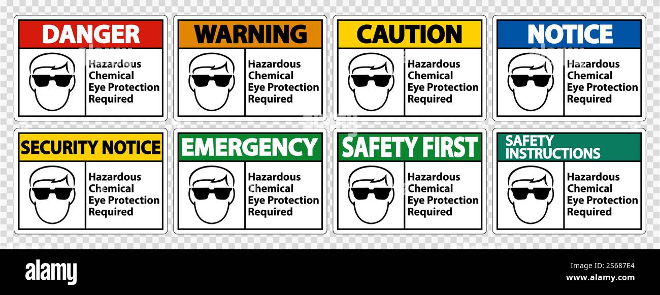 Hazardous Chemical Eye Protection Required Symbol Sign Isolate on ...