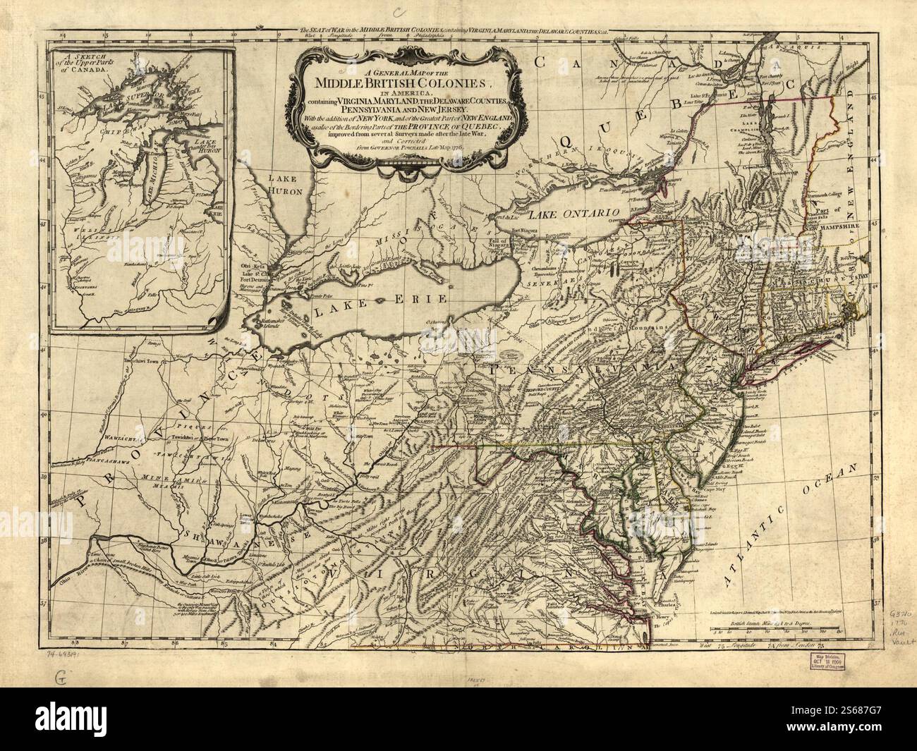 A general map of the middle British colonies, in America. Containing ...
