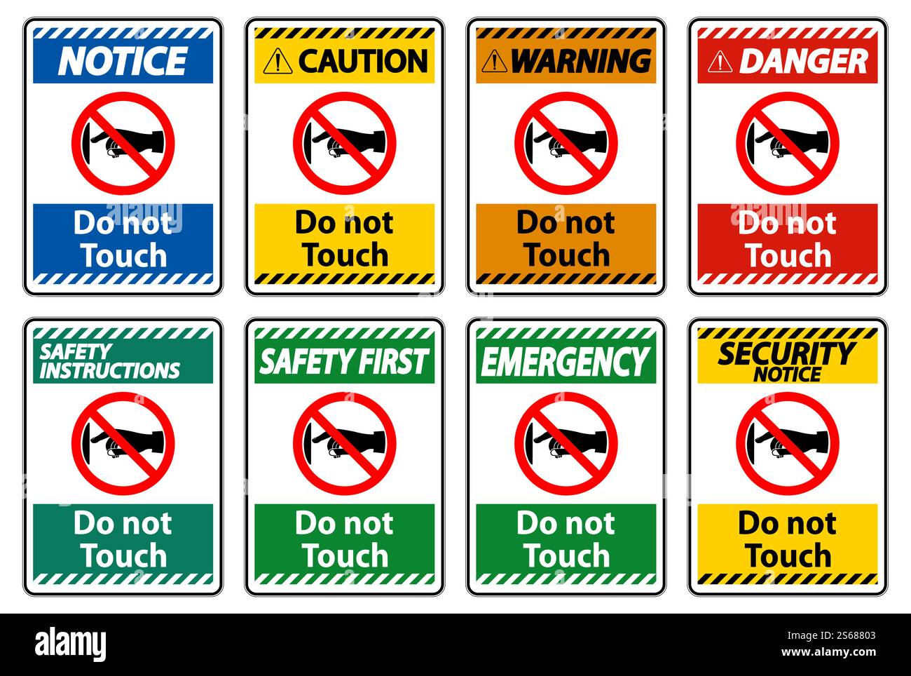 do not touch sign label on transparent background Stock Vector Image ...