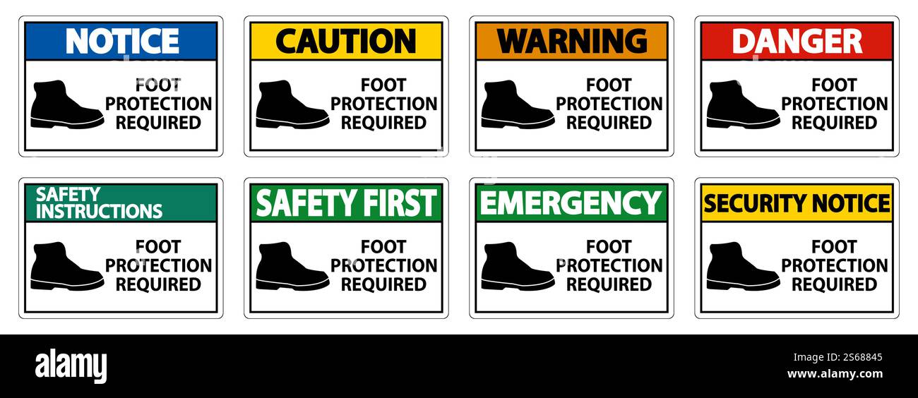Foot Protection Required Wall Symbol Sign Isolate on transparent ...