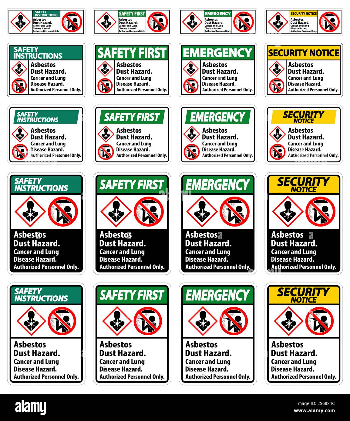 Safety Label,Asbestos Dust Hazard, Cancer And Lung Disease Hazard ...