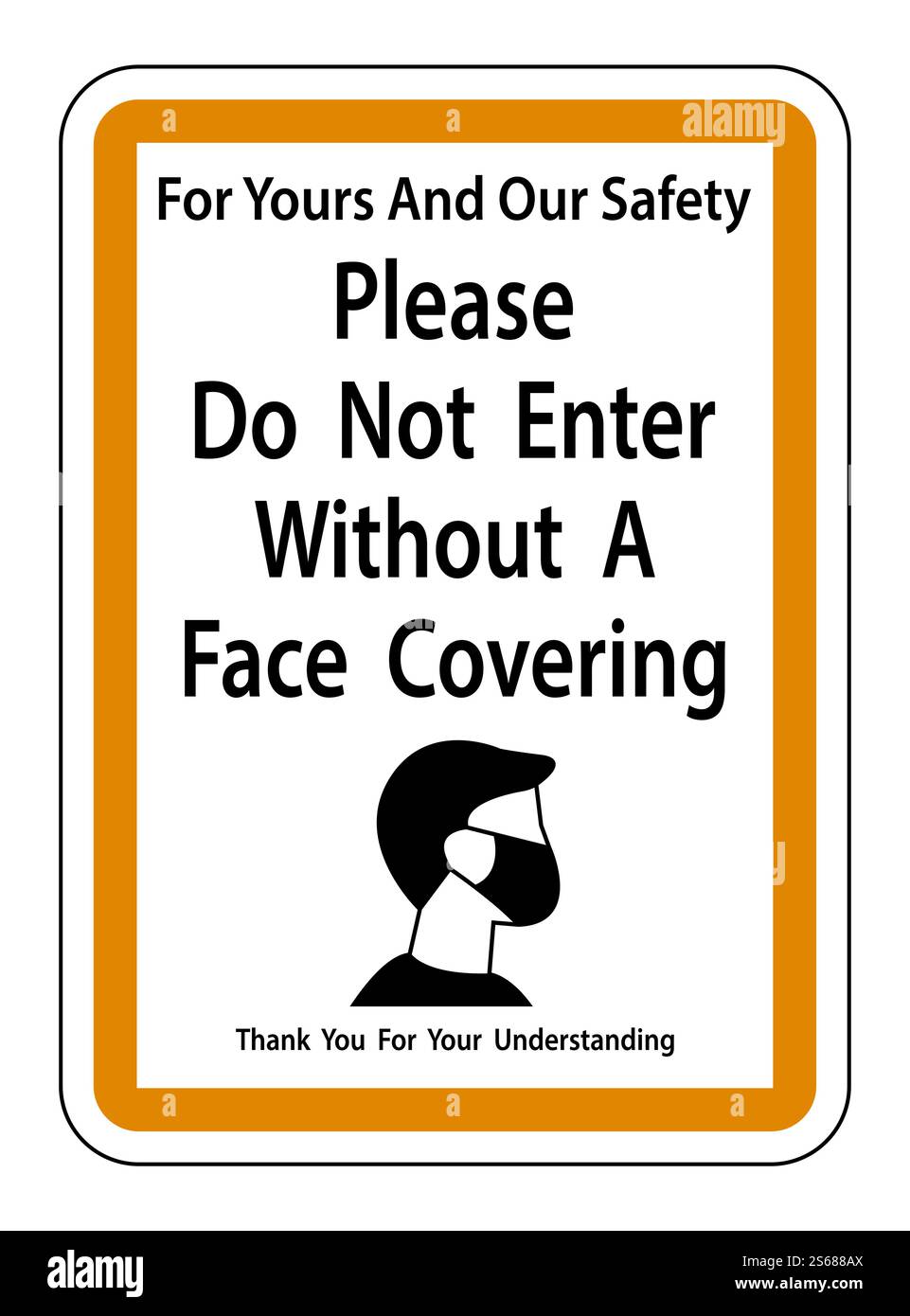 Do Not Enter Without Face Covering Sign on white background Stock ...