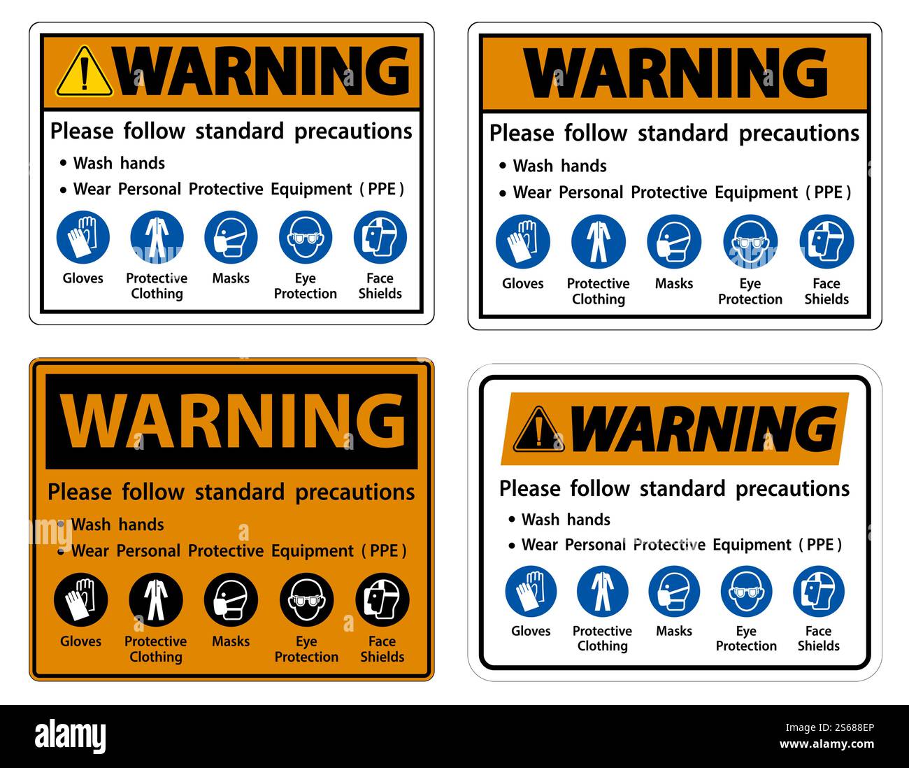 Warning Please follow standard precautions ,Wash hands,Wear Personal ...